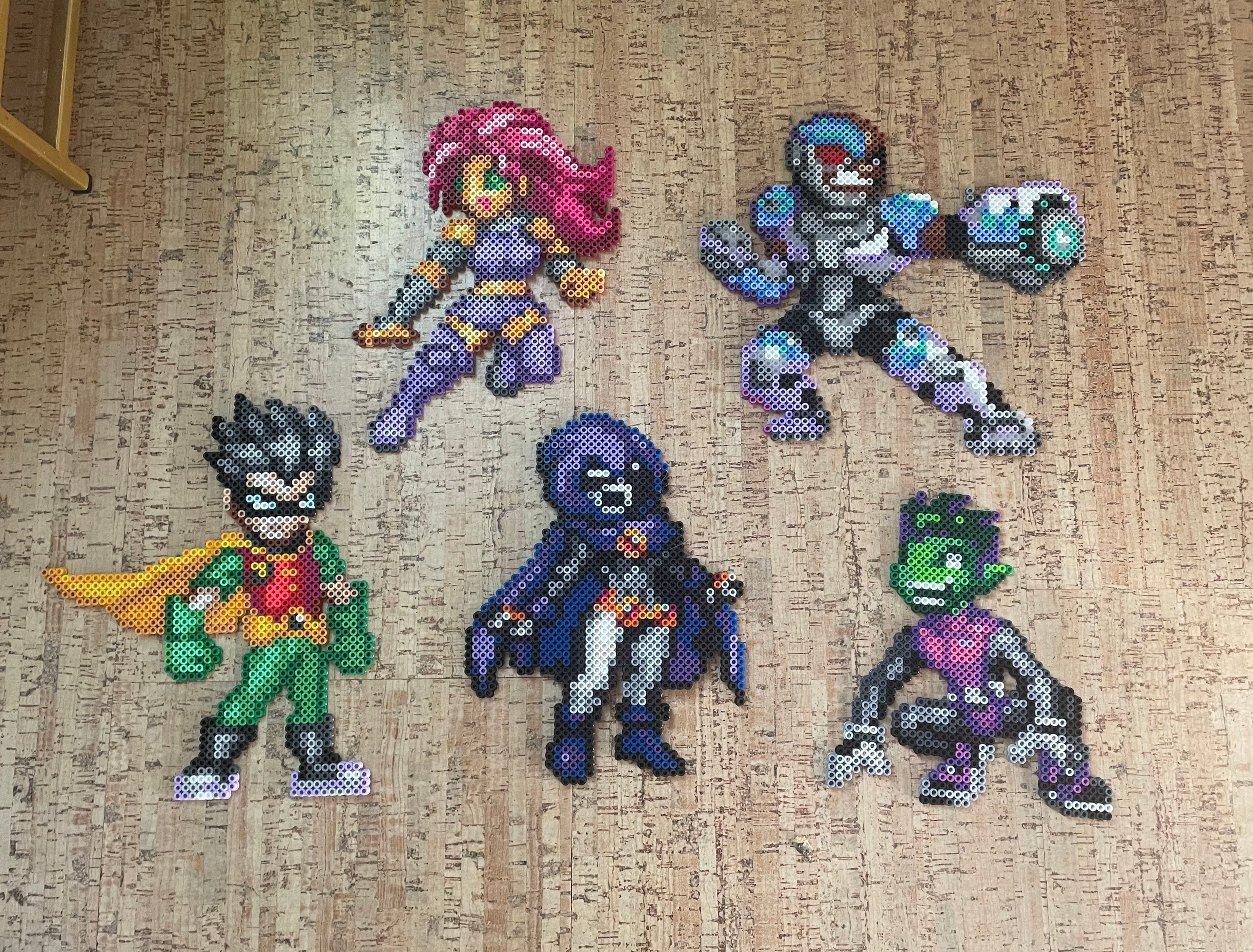 Teen Titans GO Perler Bead Art Raven Beast Boy Starfire - Etsy México
