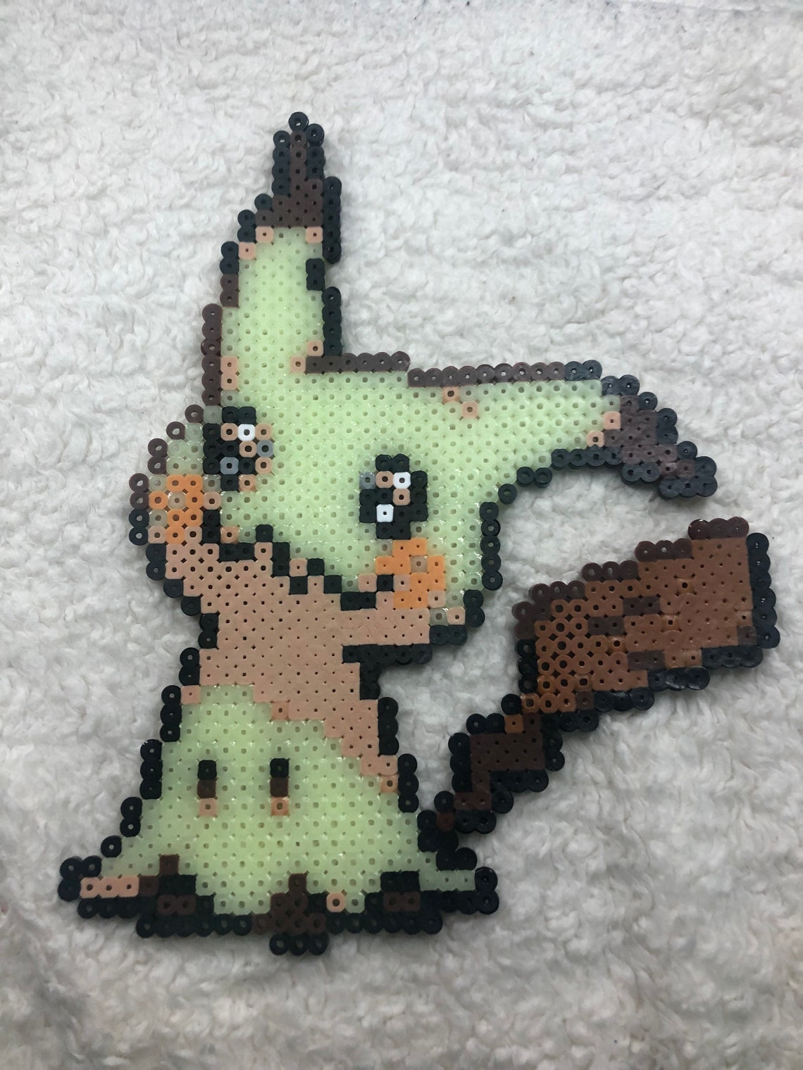 Glow in the dark Mimikyu Perler bead character figurine art | Etsy Glow in the dark Mimikyu Perler bead character figurine art | Etsy
