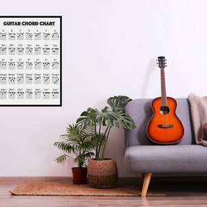 Guitar Chord Poster, Guitar Chord Chart, Guitar Chord Print, Christmas ...