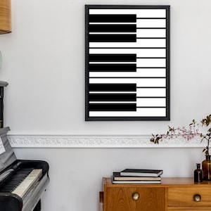 Piano Poster, Piano Wall Art, Piano Keys Print, Keyboard Gift, Birthday ...