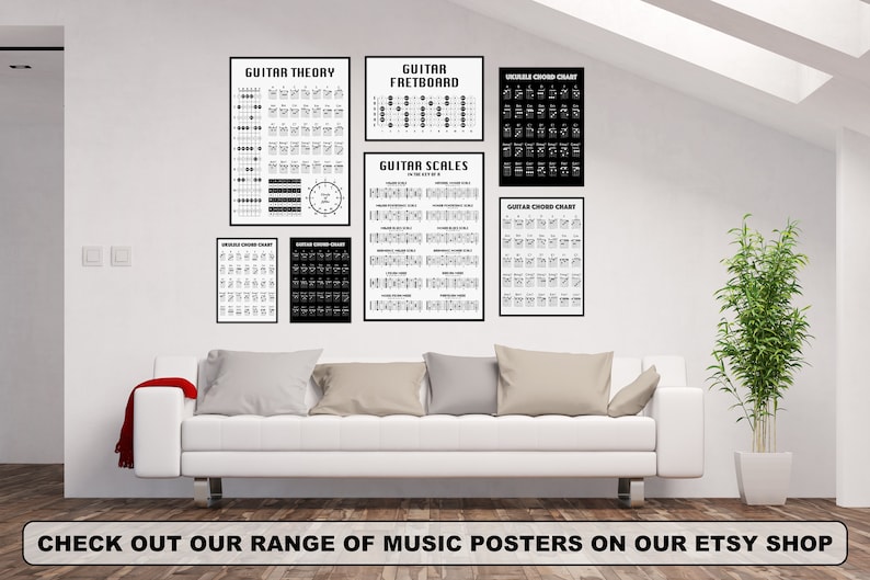 Guitar Chord Poster, Guitar Chord Chart, Guitar Chord Print, Christmas ...