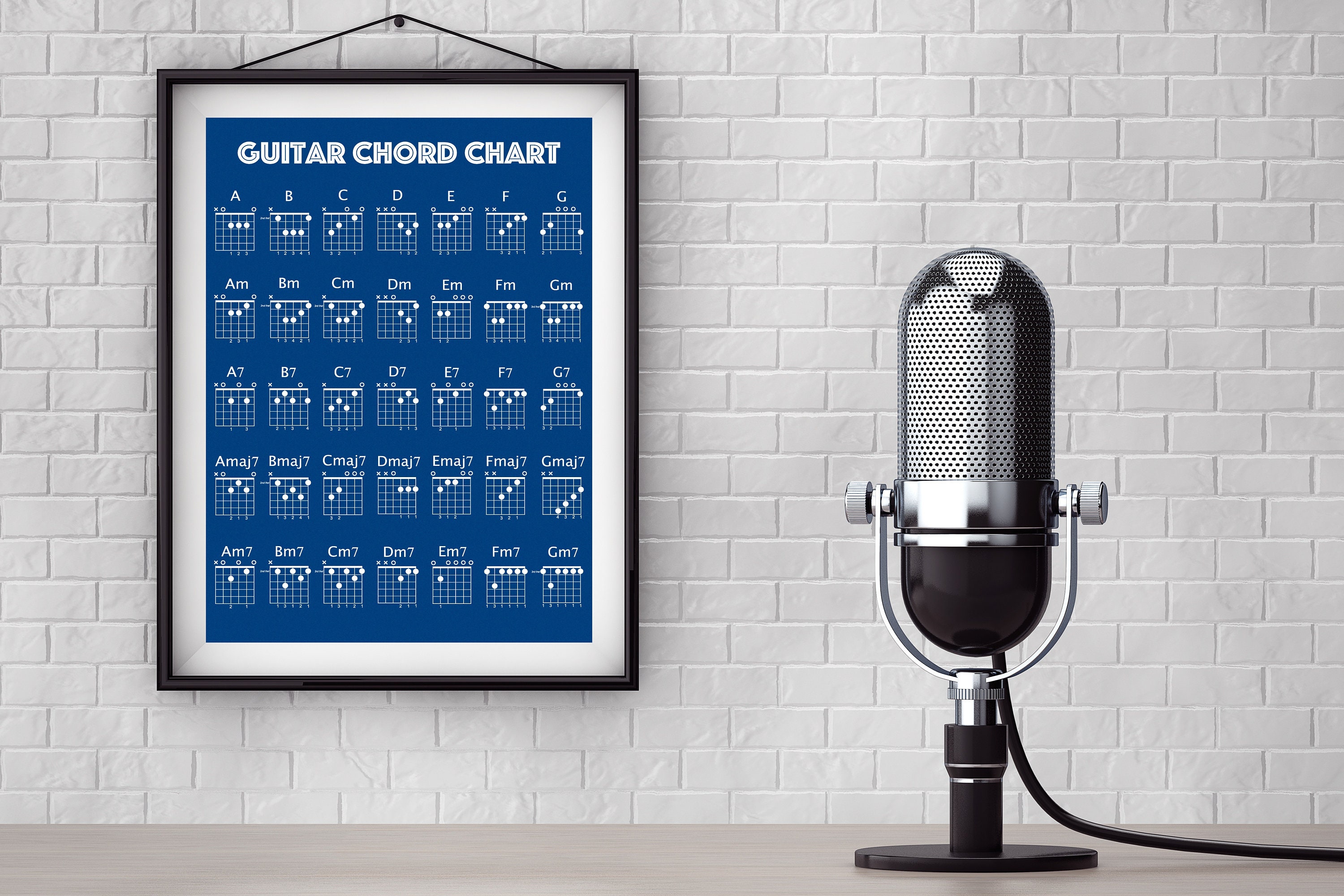 Guitar Chord Poster, Guitar Chord Chart, Guitar Chord Print, Christmas ...