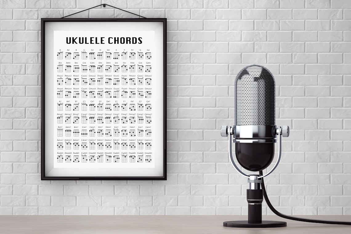 Ukulele Chord Poster, Ukulele Chord Chart, Chord Print, Christmas Gift ...