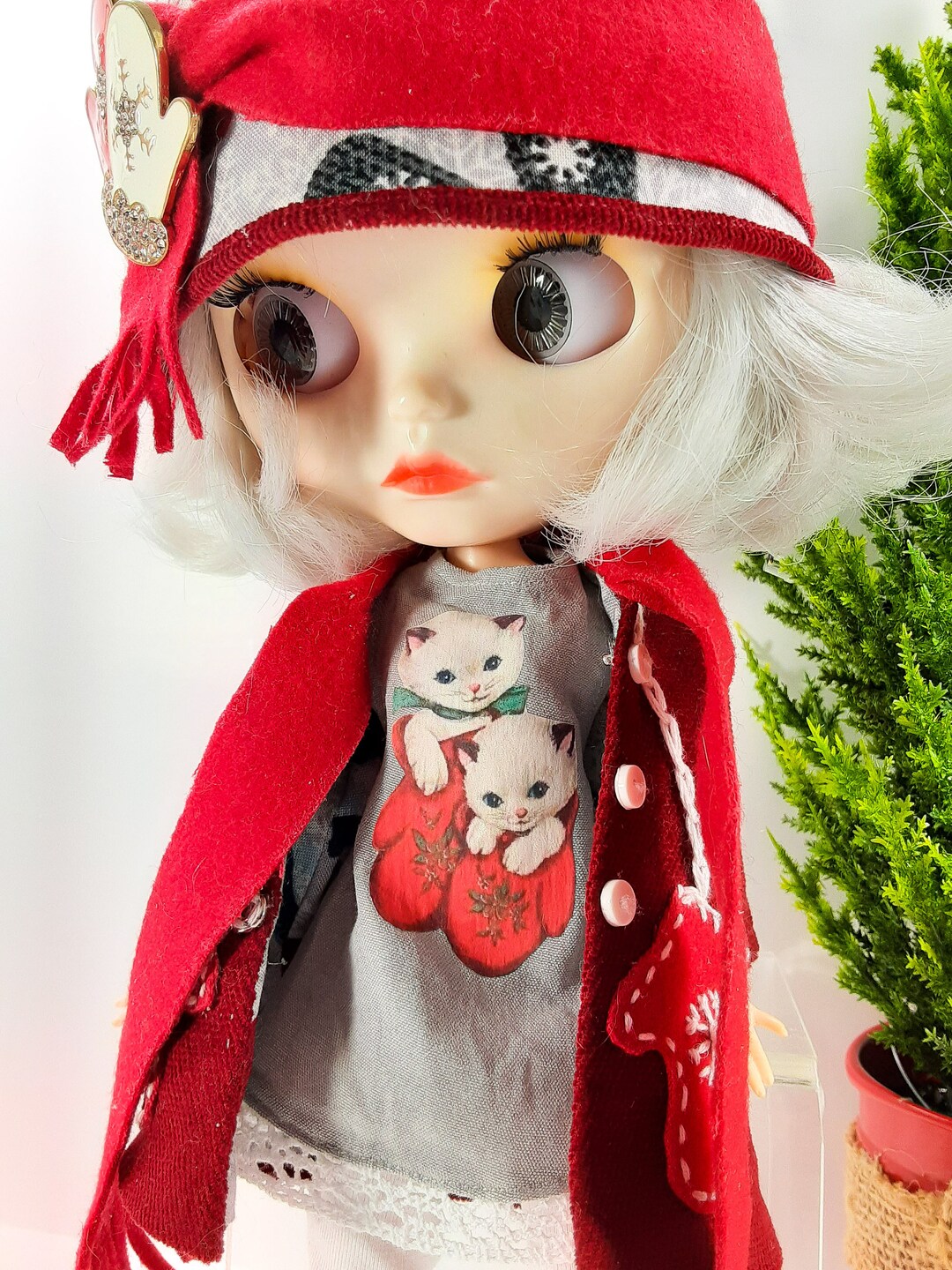 Blythe KITTENS & MITTENS Winter Outfit,blythe Hat,blythe Coat and Hat ...
