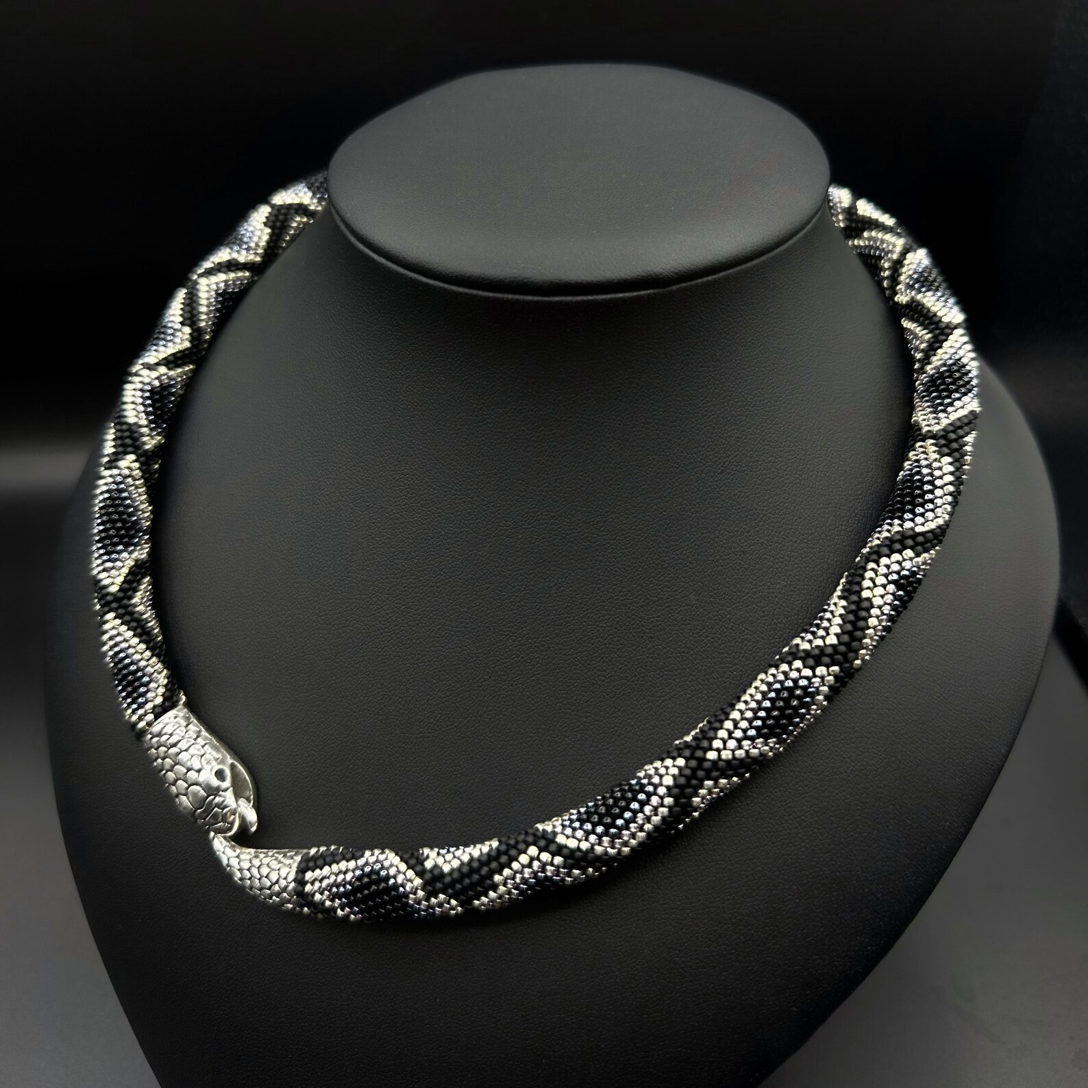 Black Python Necklace. Snake Lover Gift - Etsy