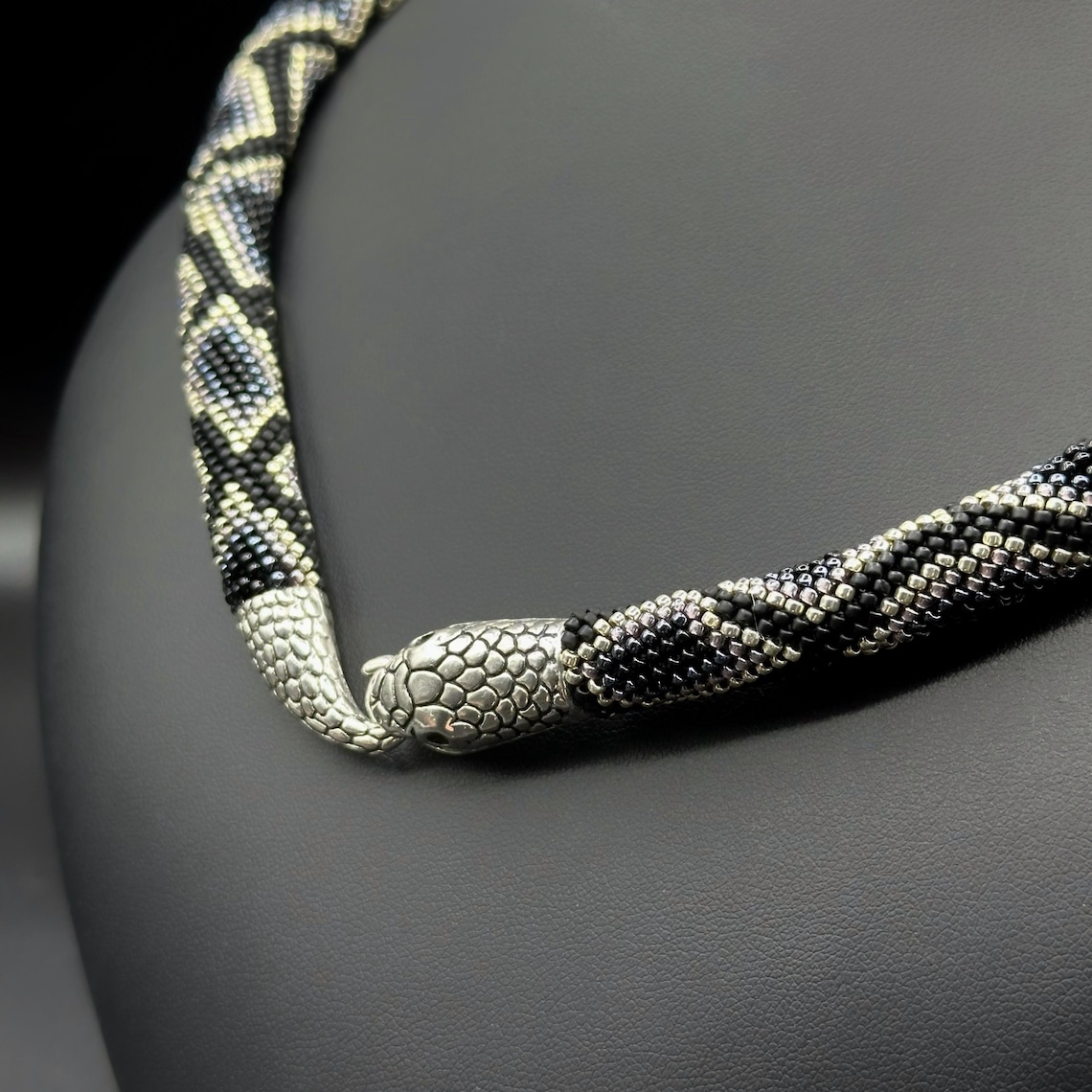 Black Python Necklace. Snake Lover Gift - Etsy