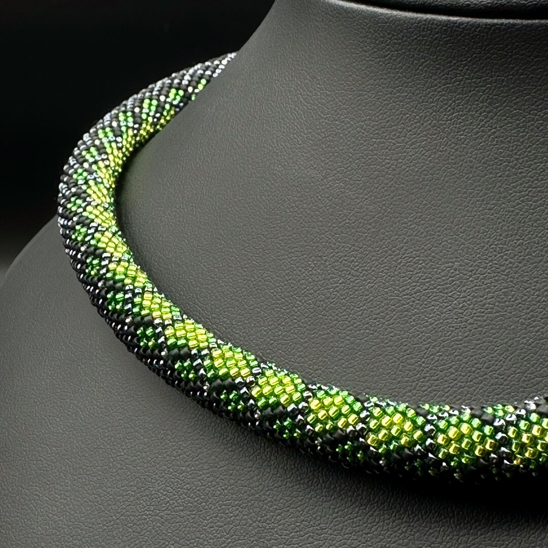 Green Python Choker. Chunky Snake Necklace - Etsy