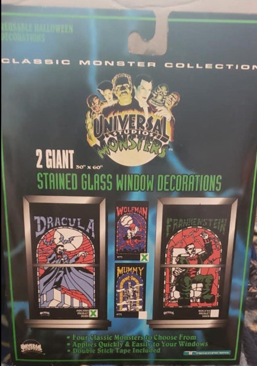 Trendmaster's Universal Monster Dracula/wolfman Window Stained Glass ...