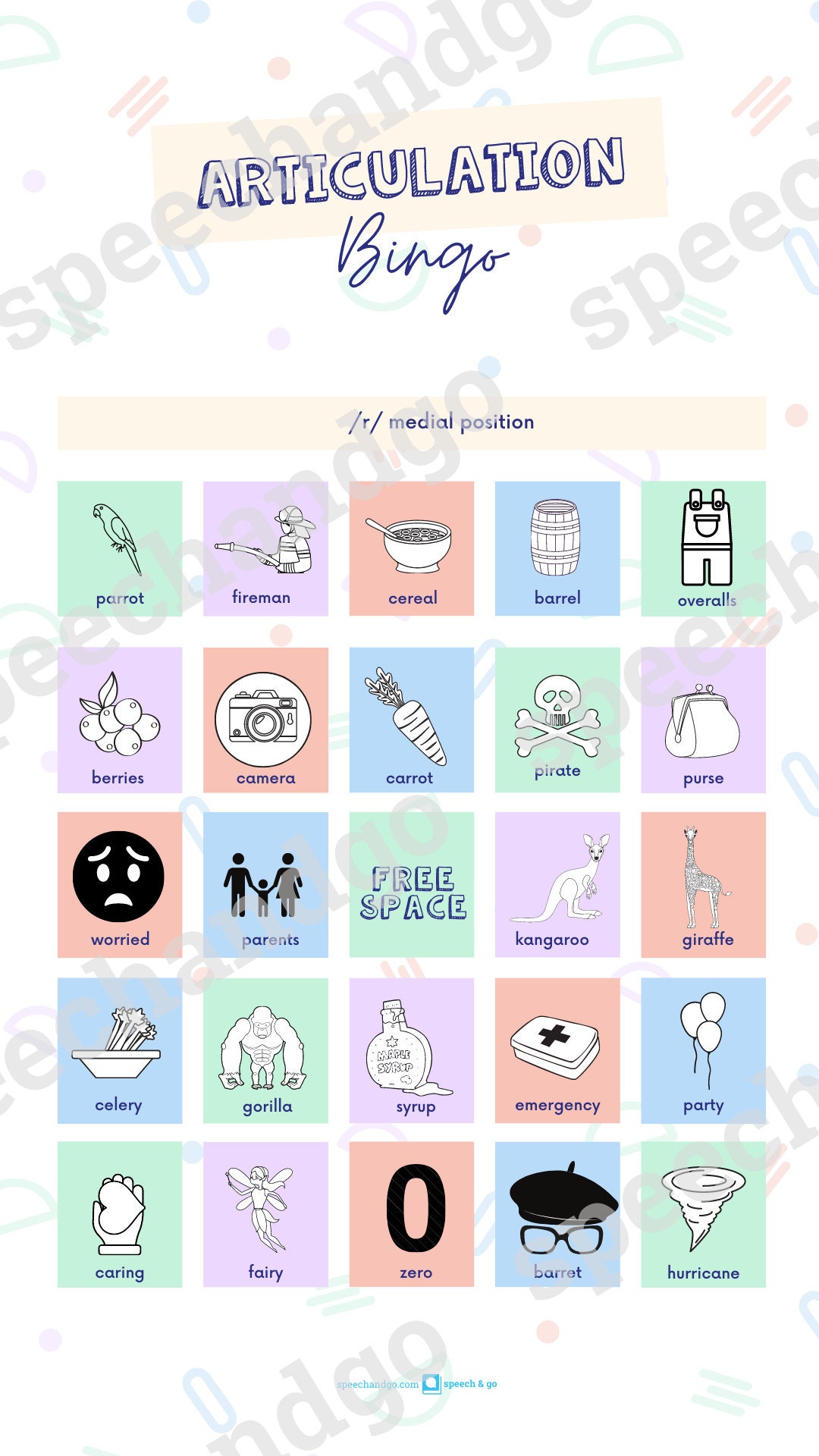 Articulation Bingo /r/ Printable Boards and Powerpoint/google Slides ...