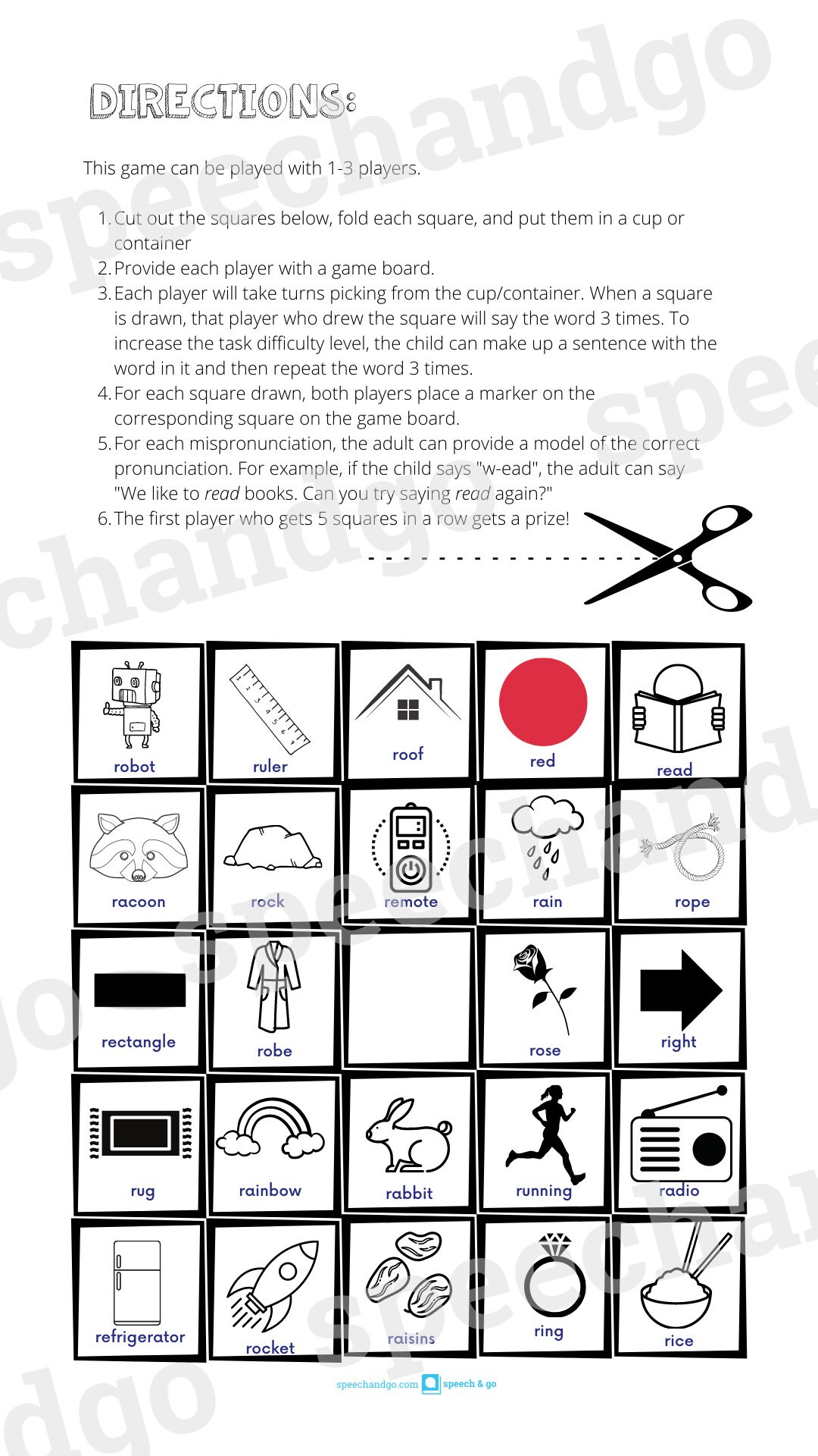 Articulation Bingo /r/ Printable Boards and Powerpoint/google Slides ...