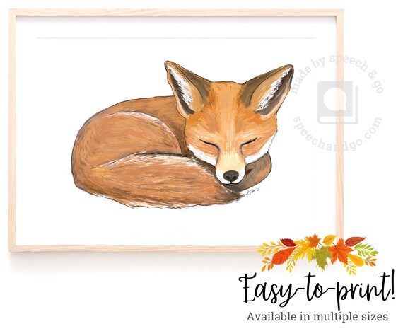 Baby Fox Nursery Printable Fox Pup Print Kids Room - Etsy Italia