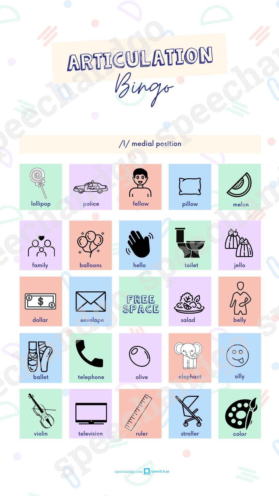 Articulation Bingo /l/ Printable Boards and Powerpoint/google Slides ...