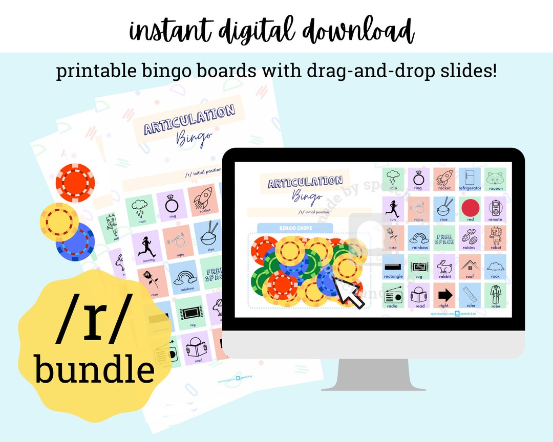 Articulation Bingo /r/ Printable Boards and Powerpoint/google Slides ...