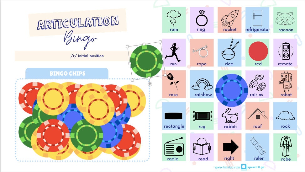 Articulation Bingo /r/ Printable Boards and Powerpoint/google Slides ...