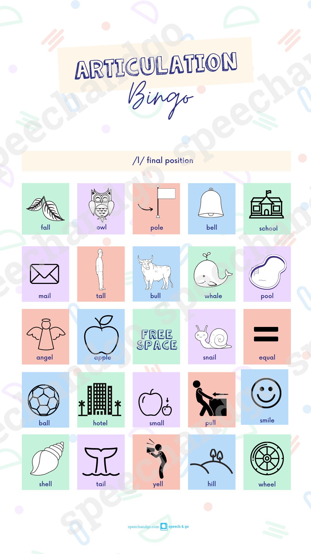 Articulation Bingo /l/ Printable Boards and Powerpoint/google Slides ...