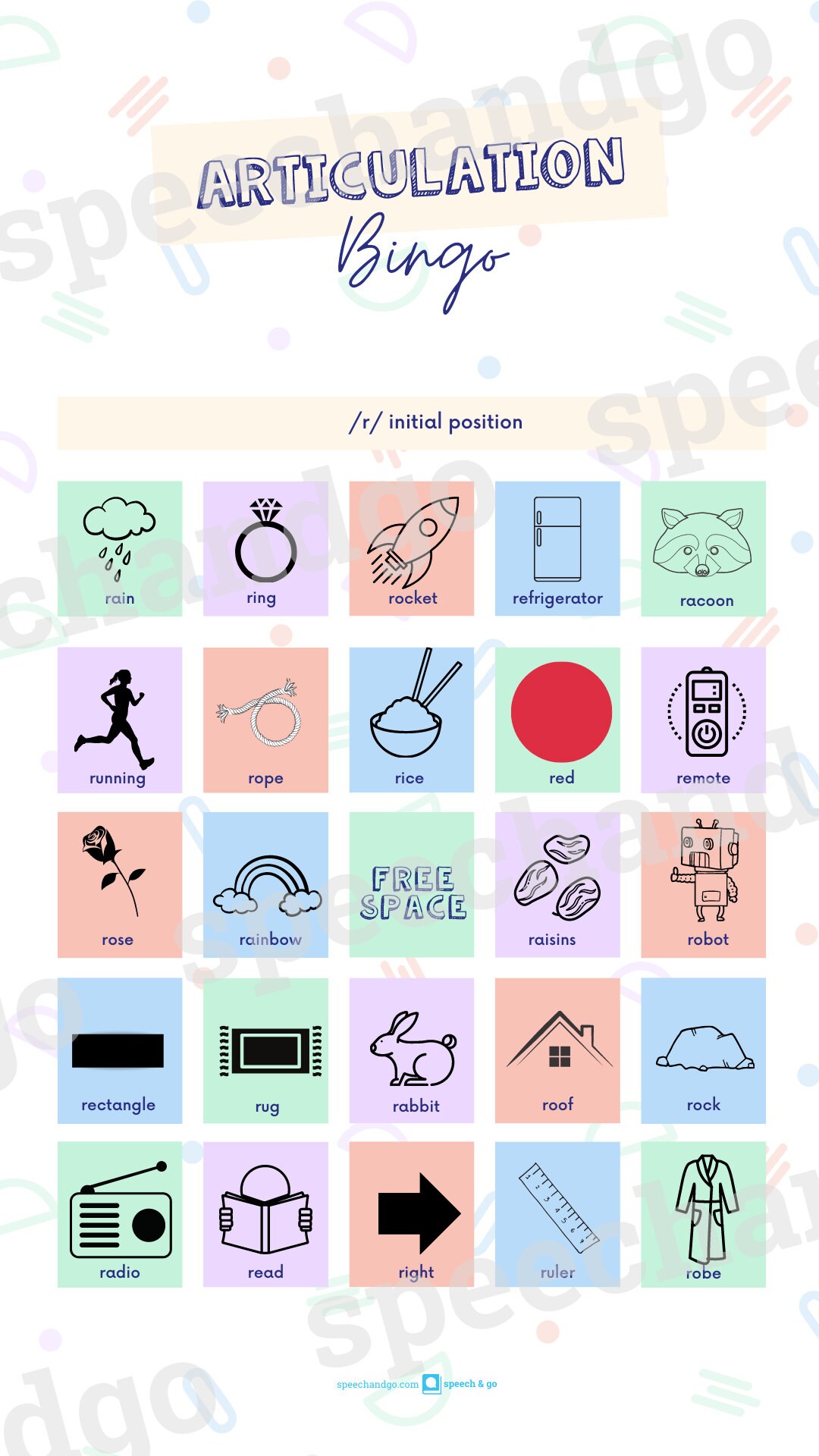 Articulation Bingo /r/ Printable Boards and Powerpoint/google Slides ...