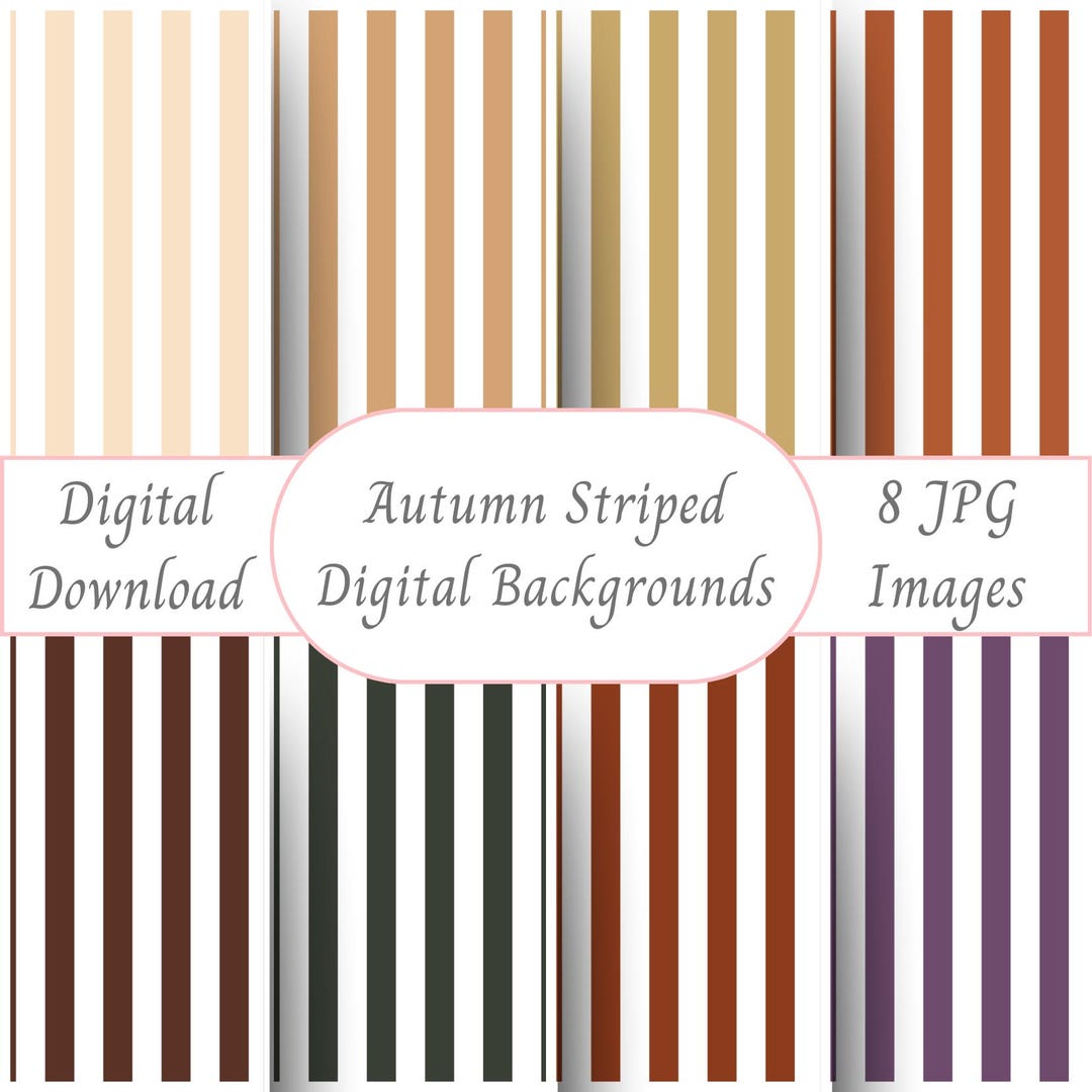 Fall Striped Digital Paper Pack: Seamless Autumn Backgrounds (digital ...