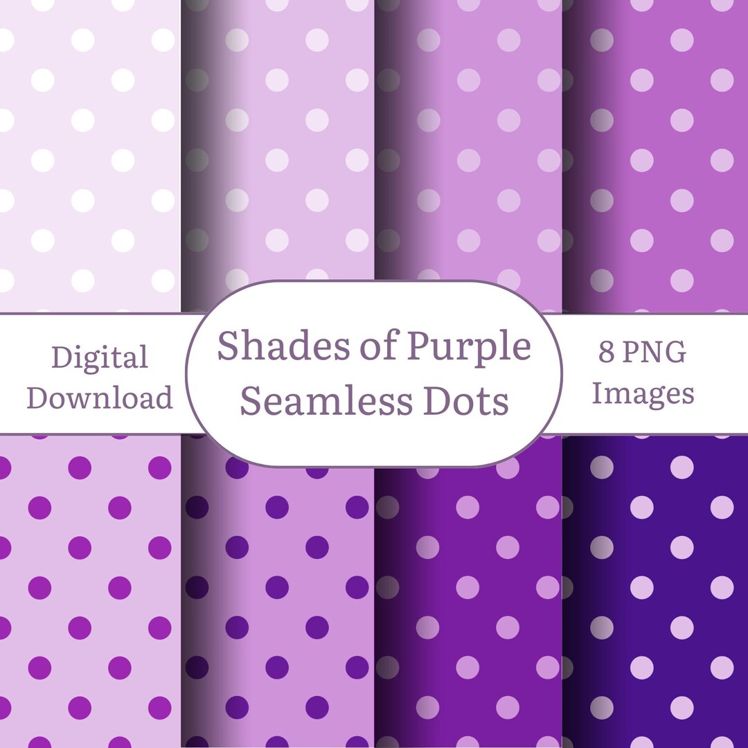 Purple Polka Dot Digital Paper, Seamless Lilac Patterns (PNG Download ...