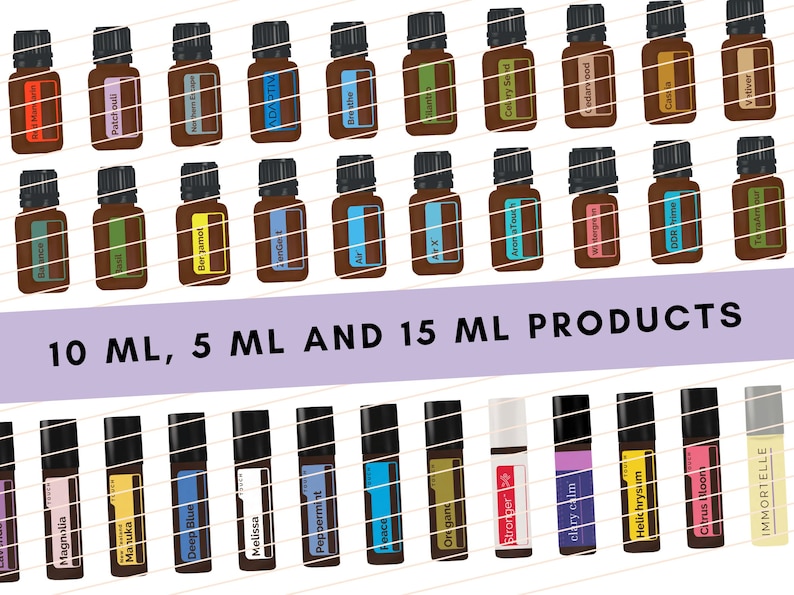ESSENTIAL OIL Clip Art Hand Drawn Illustrated Doterra - Etsy