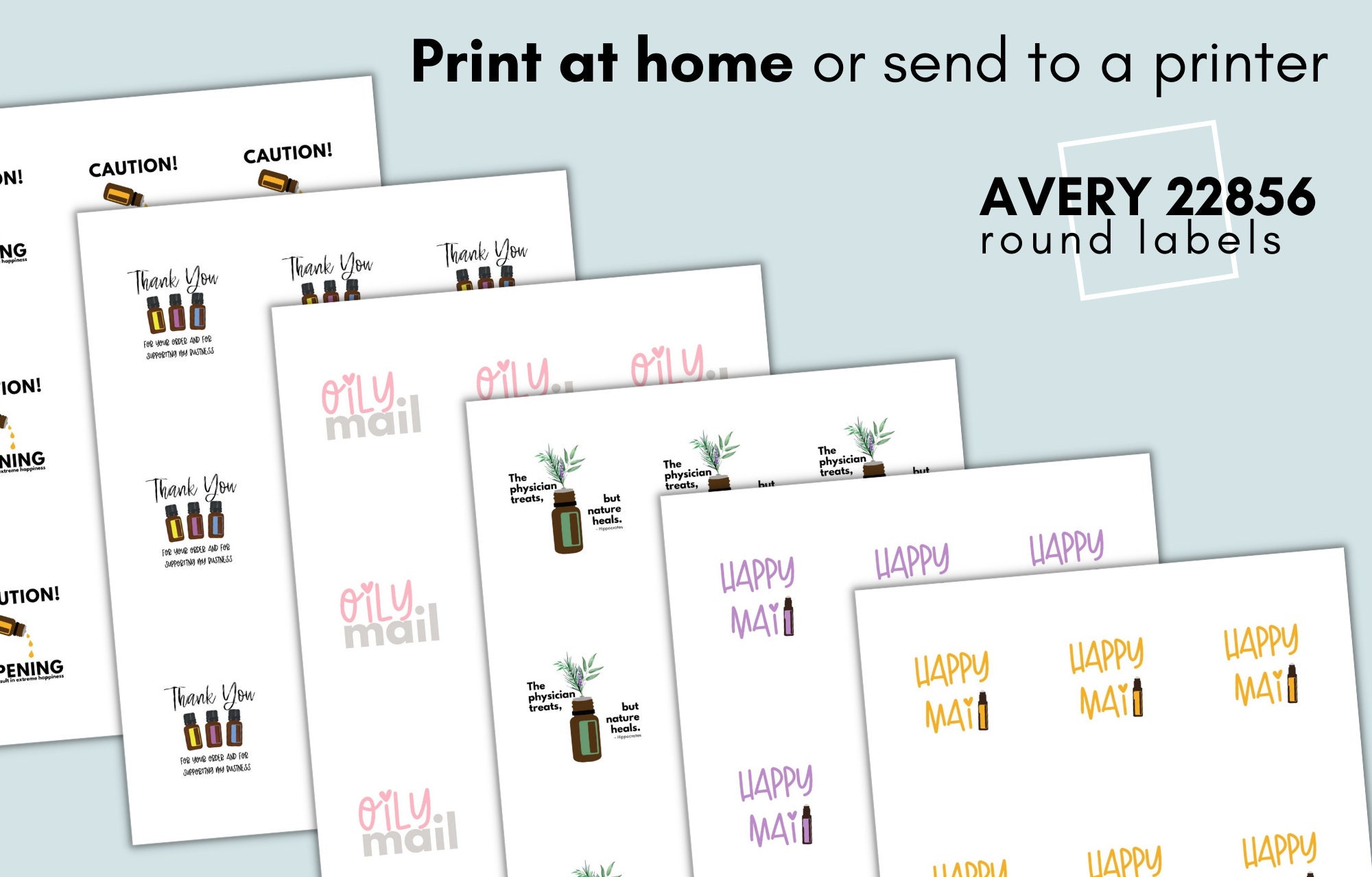 Essential Oil Stickers for Welcome Packages, Customers, Samples and ...