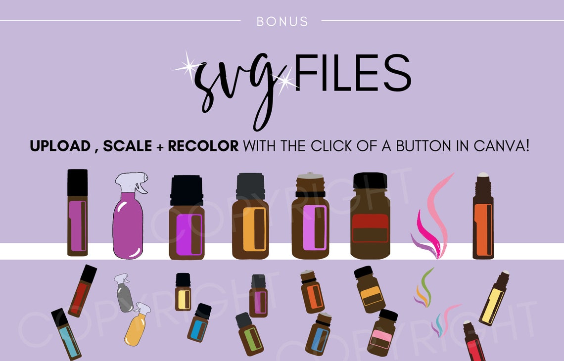 ESSENTIAL OIL Clip Art Hand Drawn Illustrated Doterra - Etsy