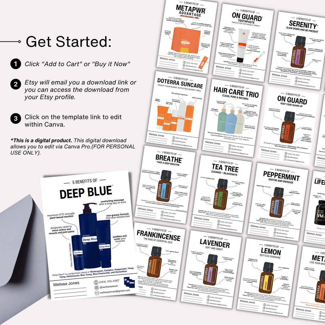 Doterra Sample Cards, Download Print, Edit in Canva, Doterra New Member ...