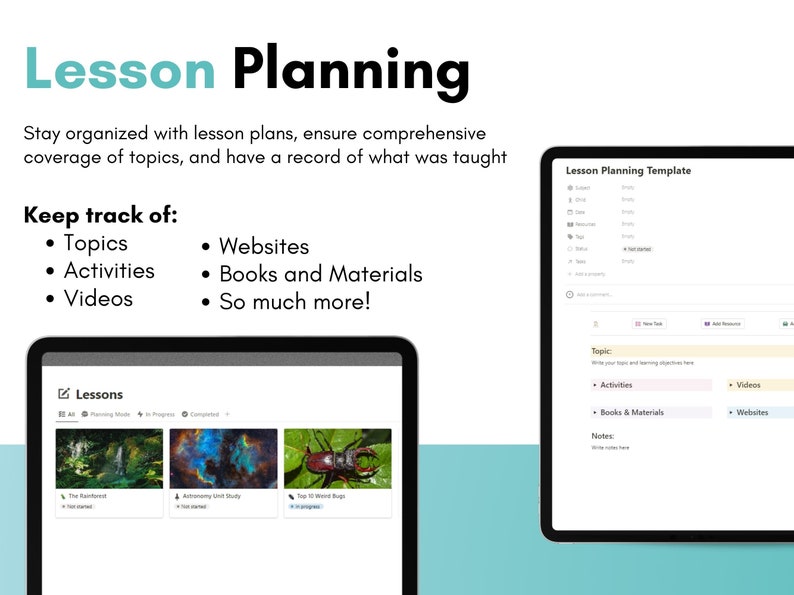 Digital Homeschool Planner NOTION TEMPLATE Homeschool - Etsy