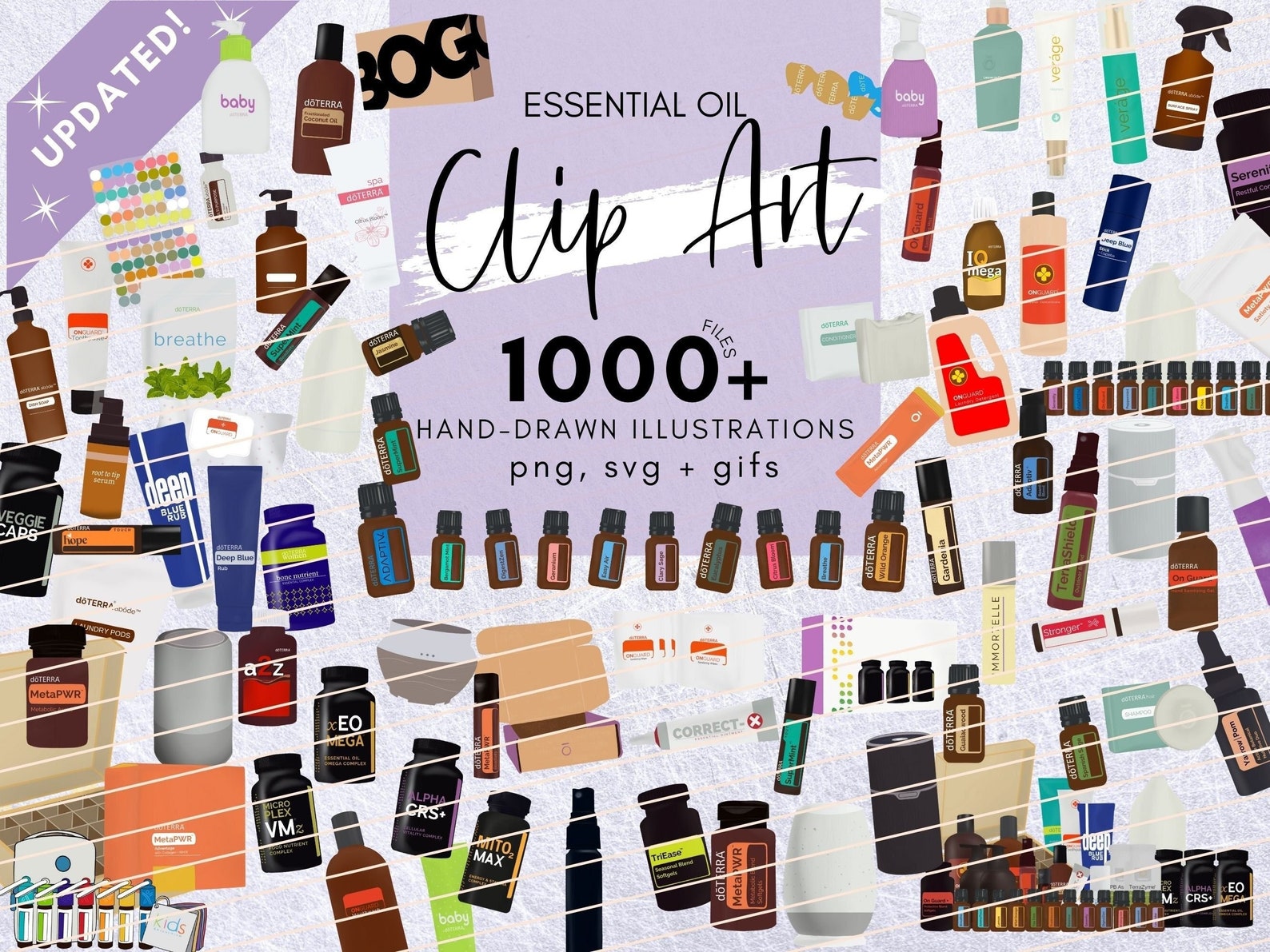 ESSENTIAL OIL Clip Art Hand Drawn Illustrated Doterra - Etsy