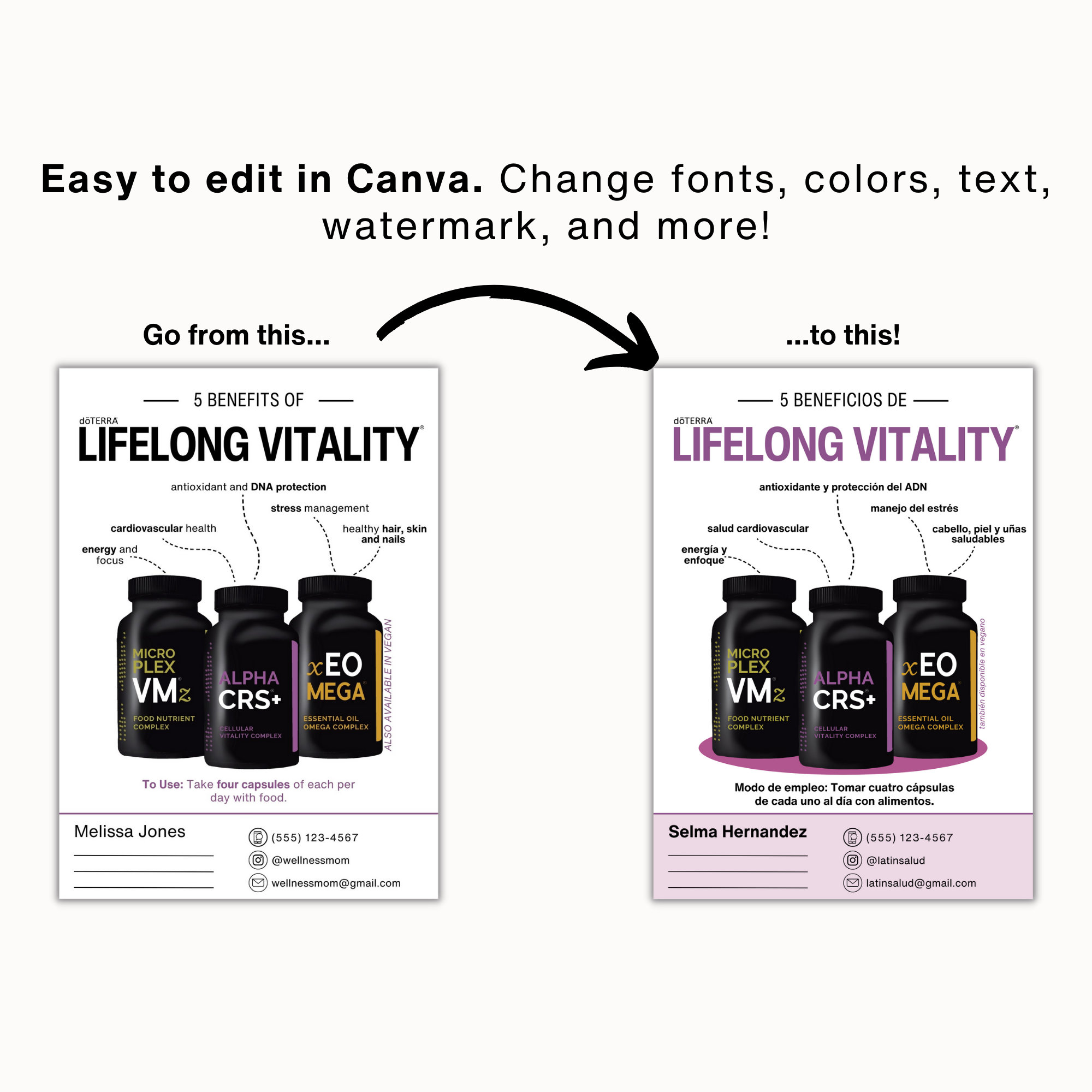 Doterra Sample Cards, Download Print, Edit in Canva, Doterra New Member ...