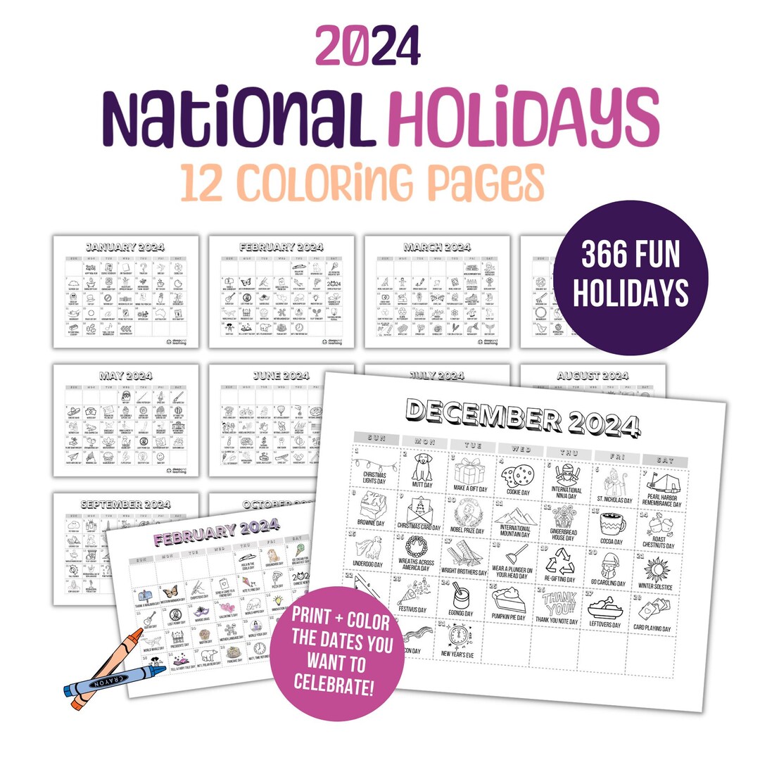 2024 National Holiday Calendars, Fun National Holidays, PDF Download ...