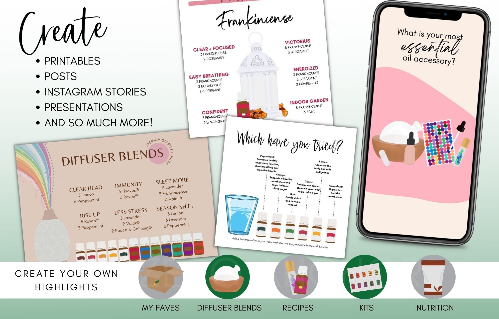 ESSENTIAL OIL Clip Art - Hand Drawn + Illustrated - Young Living ...