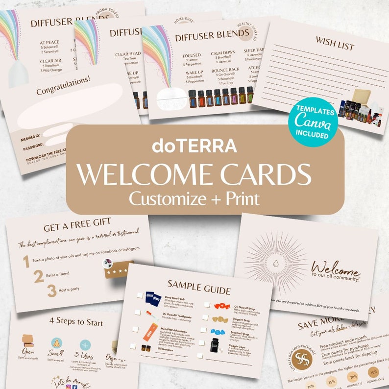 Download + Print Welcome Cards Doterra New Member Welcome Package/kit ...