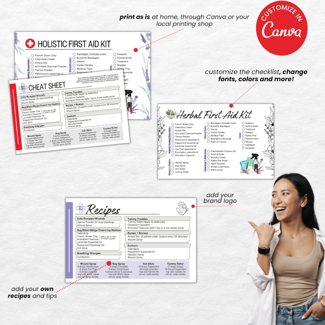 First Aid Kit Checklist Printable I Natural First Aid Kit, Holistic ...