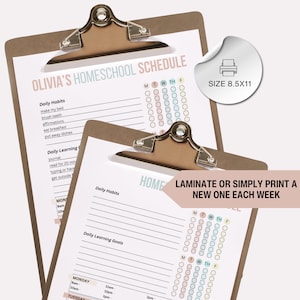 Homeschool Daily Schedule Printable Checklist Template - Editable Kids ...