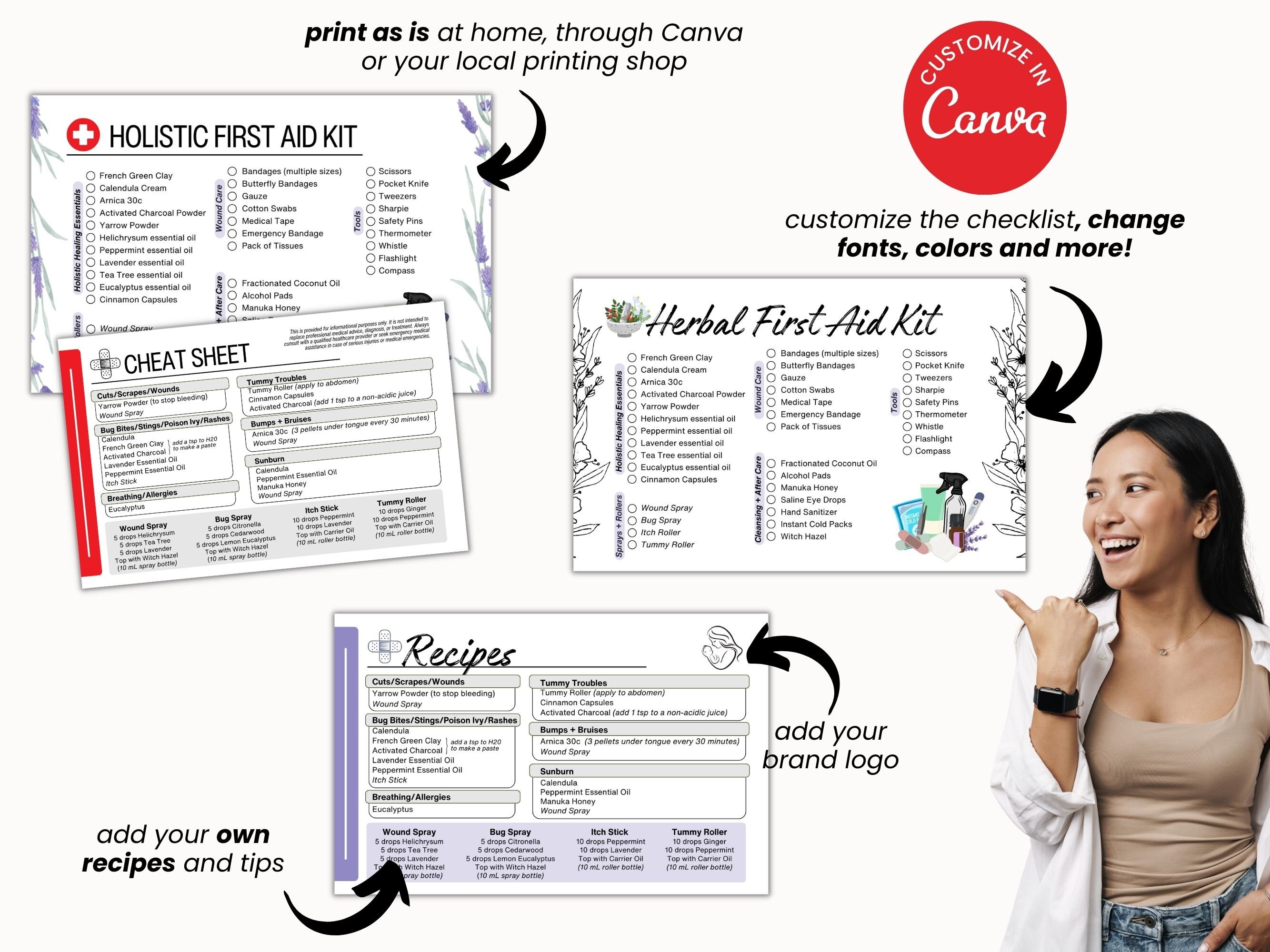 First Aid Kit Checklist Printable I Natural First Aid Kit - Etsy Australia