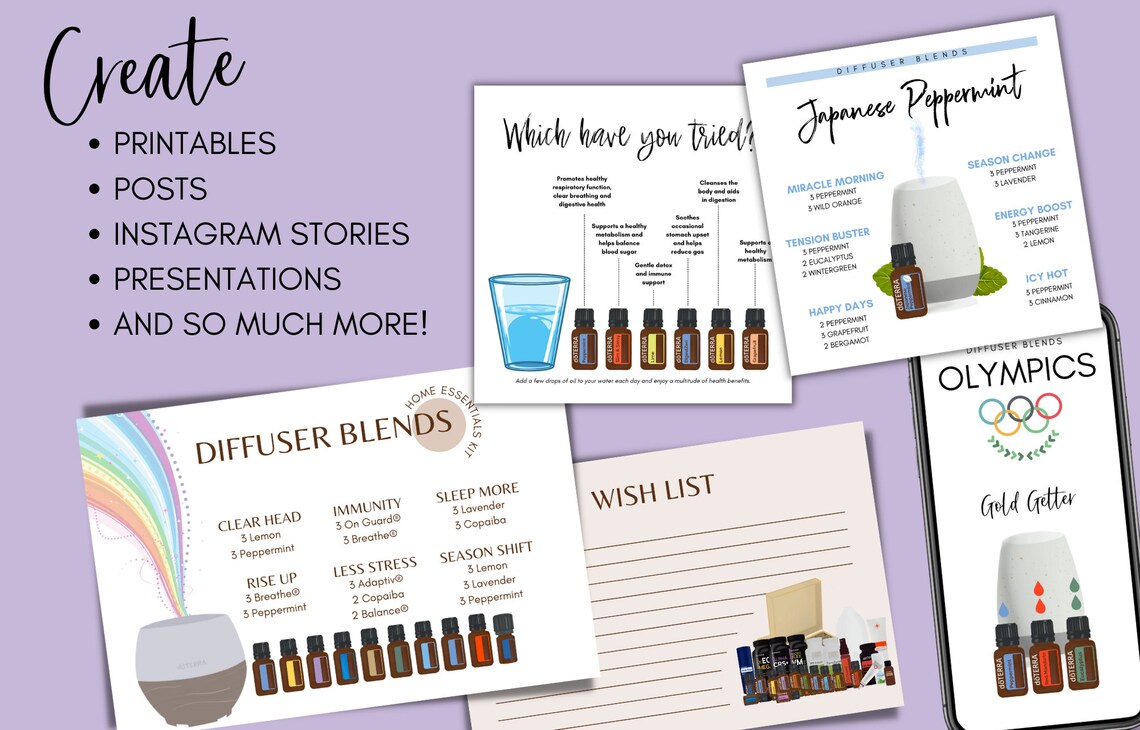 ESSENTIAL OIL Clip Art Hand Drawn Illustrated Doterra - Etsy