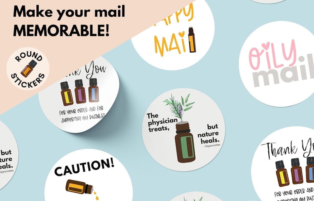 Essential Oil Stickers for Welcome Packages, Customers, Samples and ...
