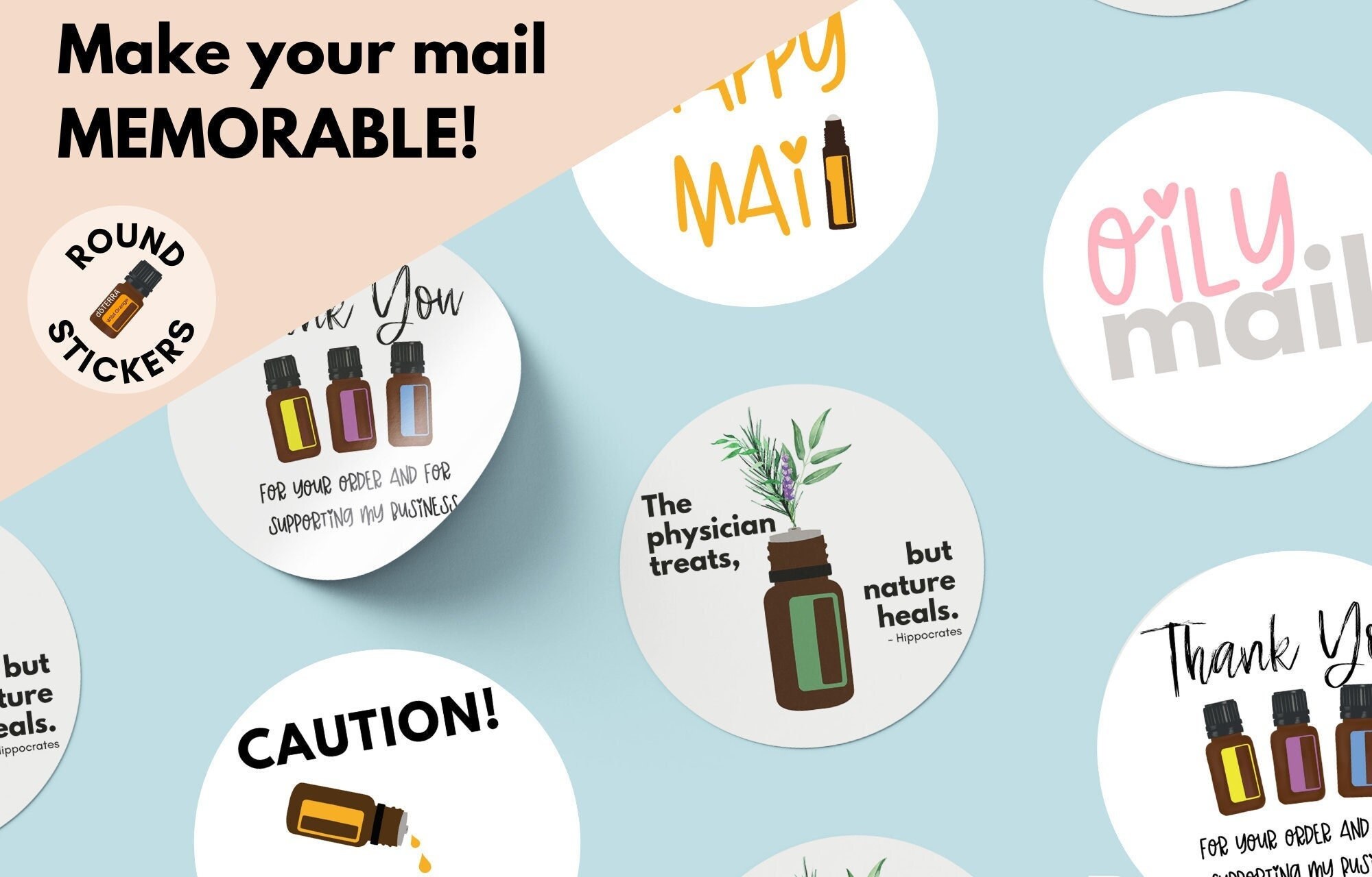 Essential Oil Stickers for Welcome Packages, Customers, Samples and ...