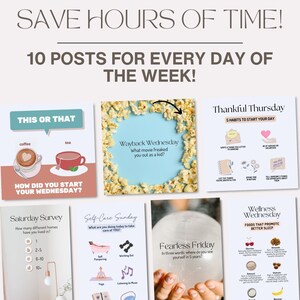 Days of the Week Engagement Posts, Social Media Posts, Engagement Posts ...