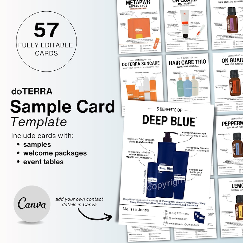 Doterra Sample Cards, Download + Print, Edit in Canva, Doterra New ...