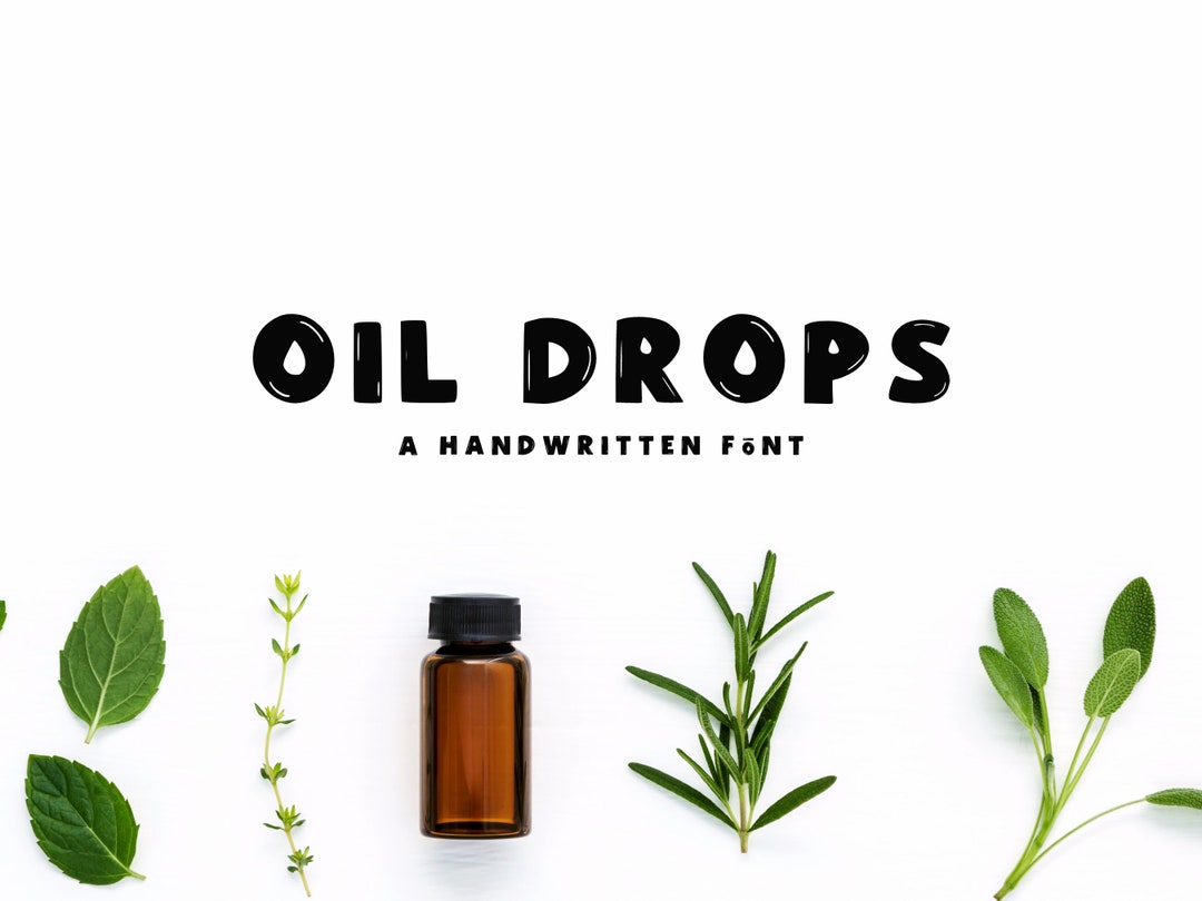 Oil Drops Font - Bold Handwritten Chunky Font, Cricut Fonts, Font for ...
