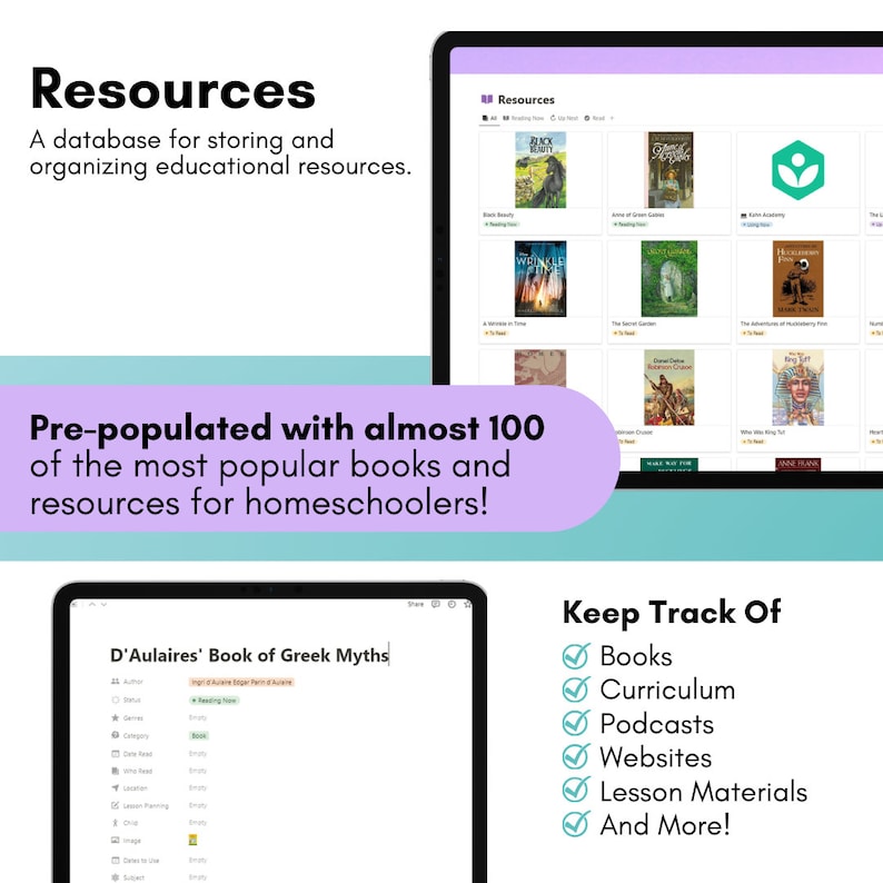 Digital Homeschool Planner NOTION TEMPLATE - Homeschool Planner for ...