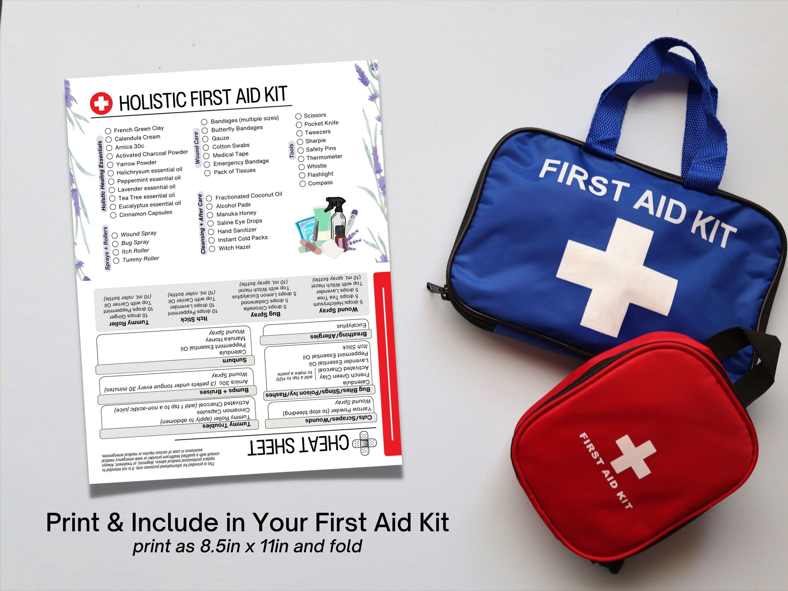 First Aid Kit Checklist Printable I Natural First Aid Kit - Etsy Australia
