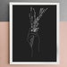 Fine Line Lavender Print, Minimalist Plant Print, Hand Holding Flower ...