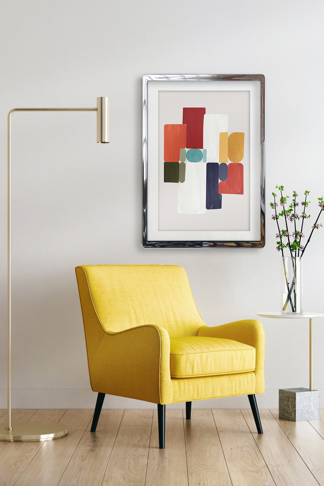 Modern Shapes Print, Geometric Maximalist Art, Color Block, Modern ...