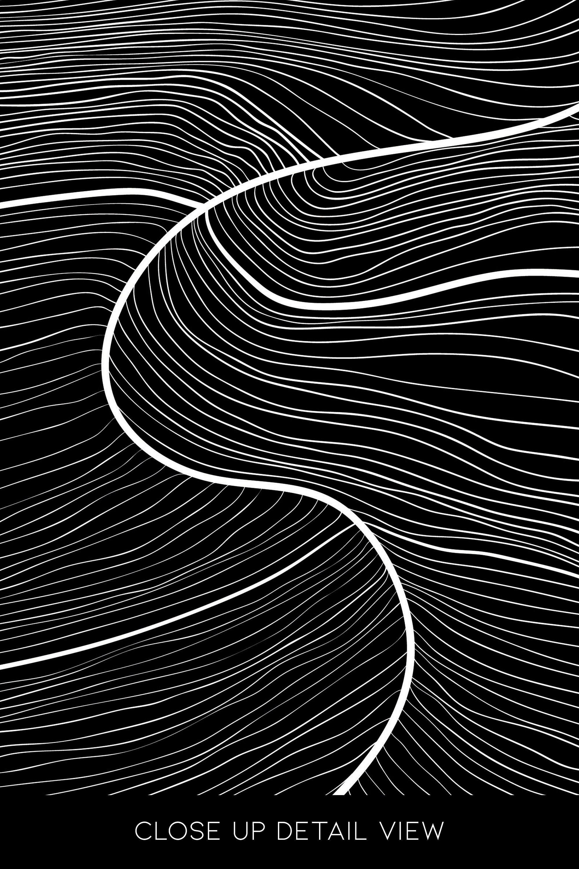 Wave Line Print, Minimalist, Water Black and White Line Art, Modern ...
