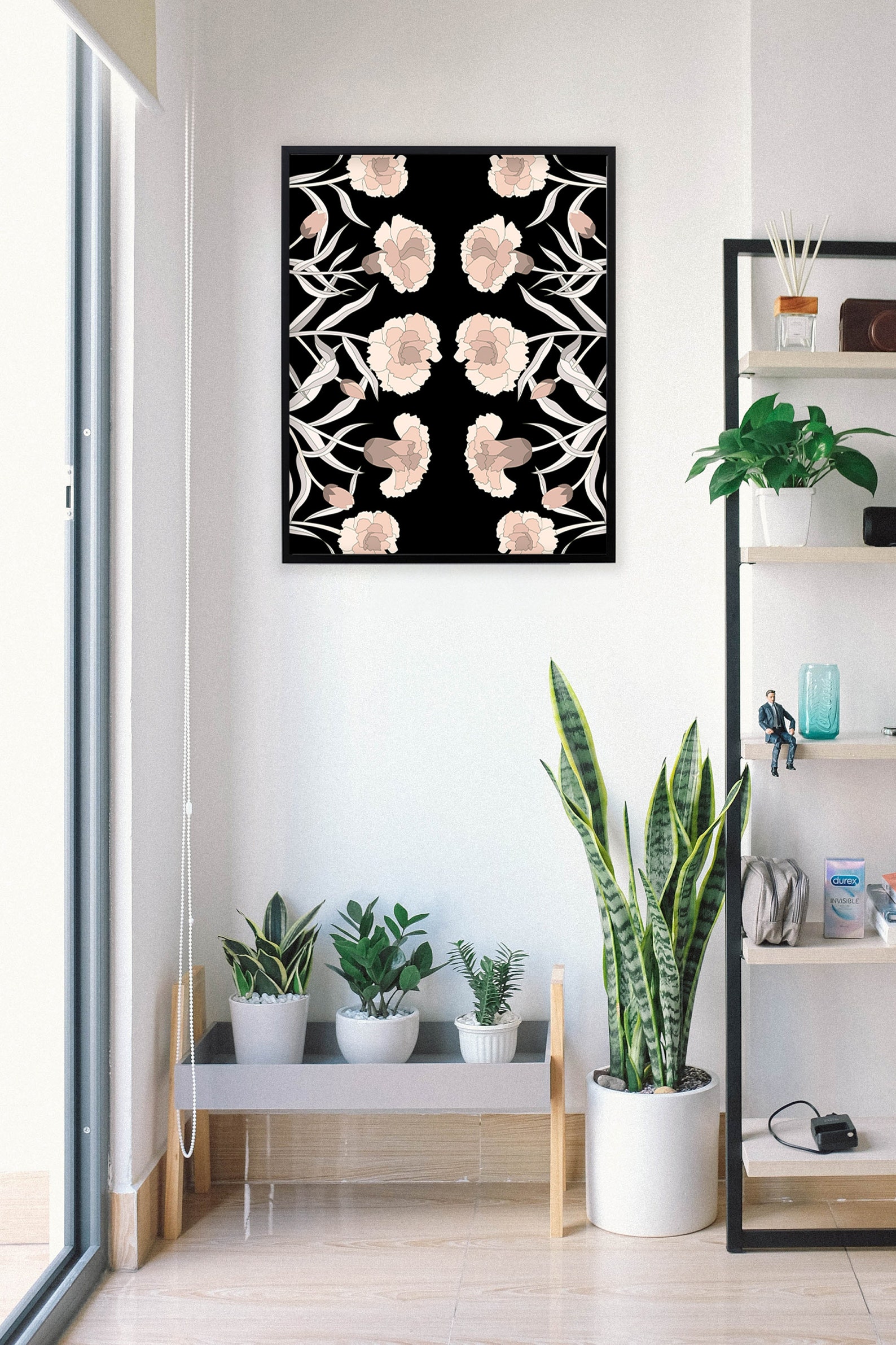 Carnations Art Print Abstract Botanical Wall Decor Floral - Etsy