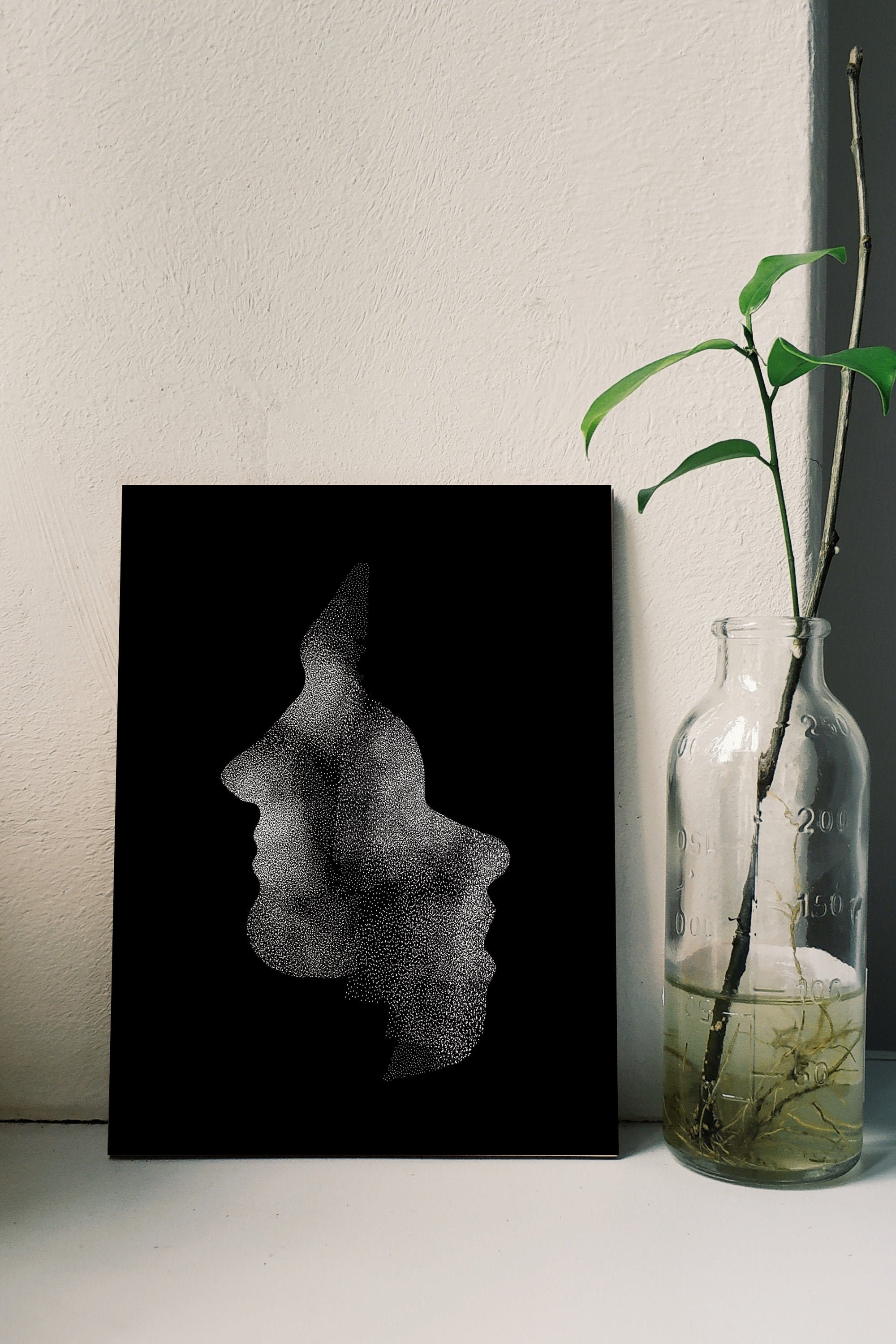 Abstract Face Print Minimalist Figure Print Chic Stipple - Etsy