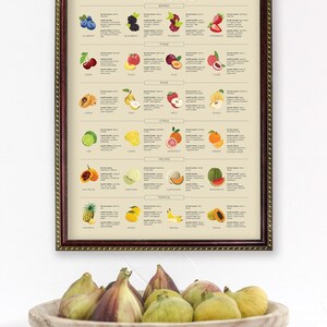 Fruit Guide Poster, Types of Fruit Print, Minimalist Kitchen Wall Decor ...