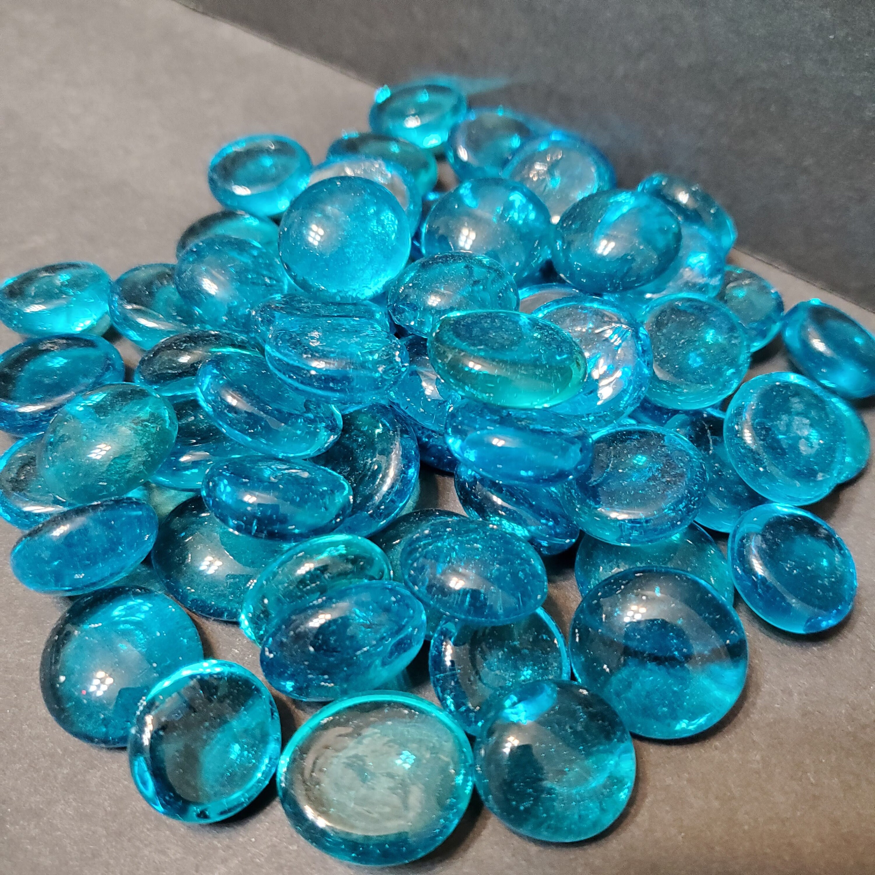 Colored Glass Gems, Turquoise Blue Marbles, Decorative Accent Pebbles ...